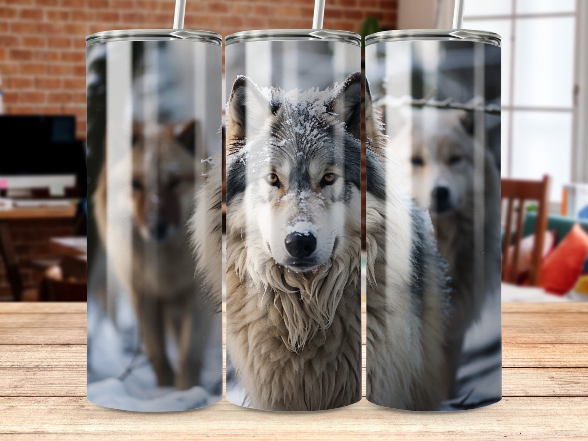 Wolf Tumbler Wrap Sublimation Wolves Tumbler Wrap Design 20 Oz Skinny ...