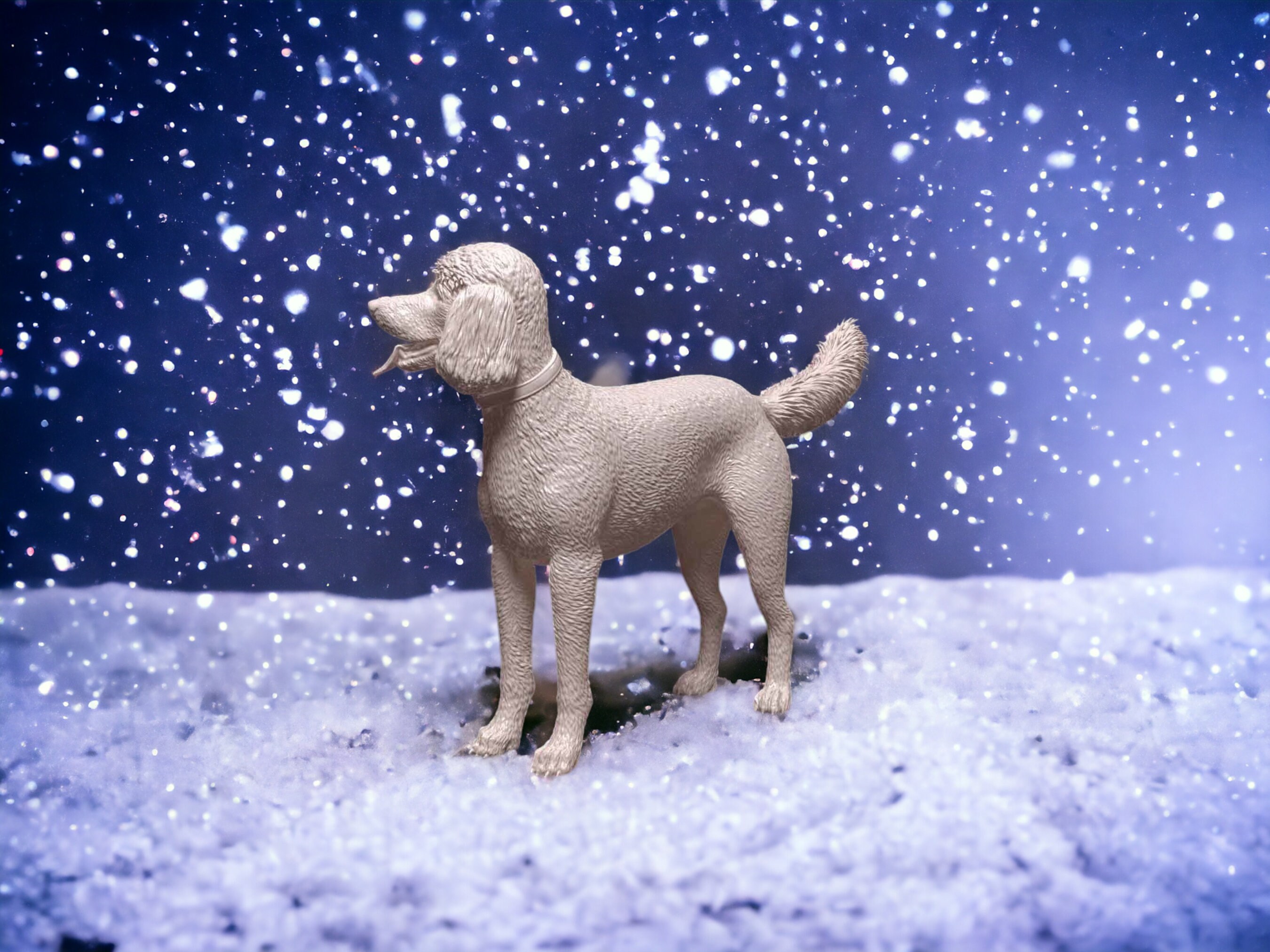 Poodle Scale Model Dollhouse Miniature Railroad Model 3D Printed Dog ...