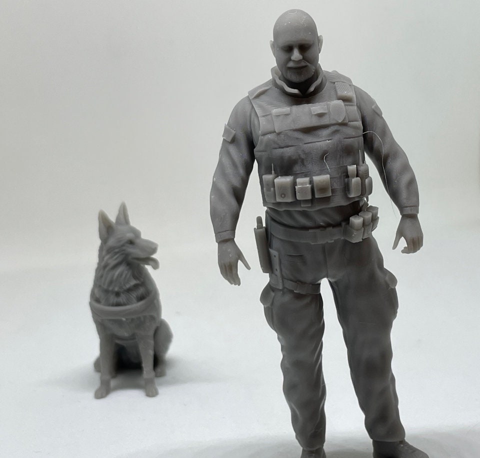 K9 Officer and Police Dog Resin 3d Printed, Unpainted, Police Dog ...