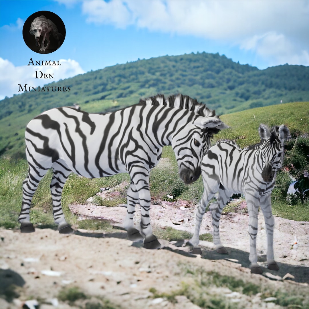 Zebra Female With Calf Resin 3d Printed Model Railroad Diorama Wild ...