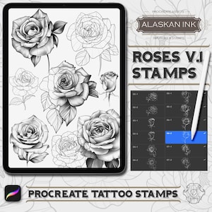 Roses Tattoo Procreate Brushes Procreate Brushset for iPad - Etsy