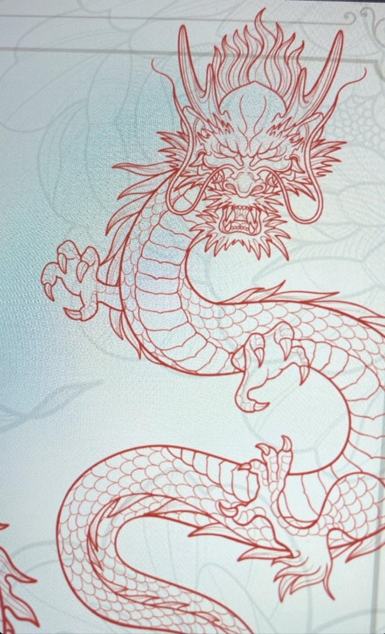 Japanese Dragon Tattoo Brushes for Procreate | 20 Irezumi Stamp Pack ...