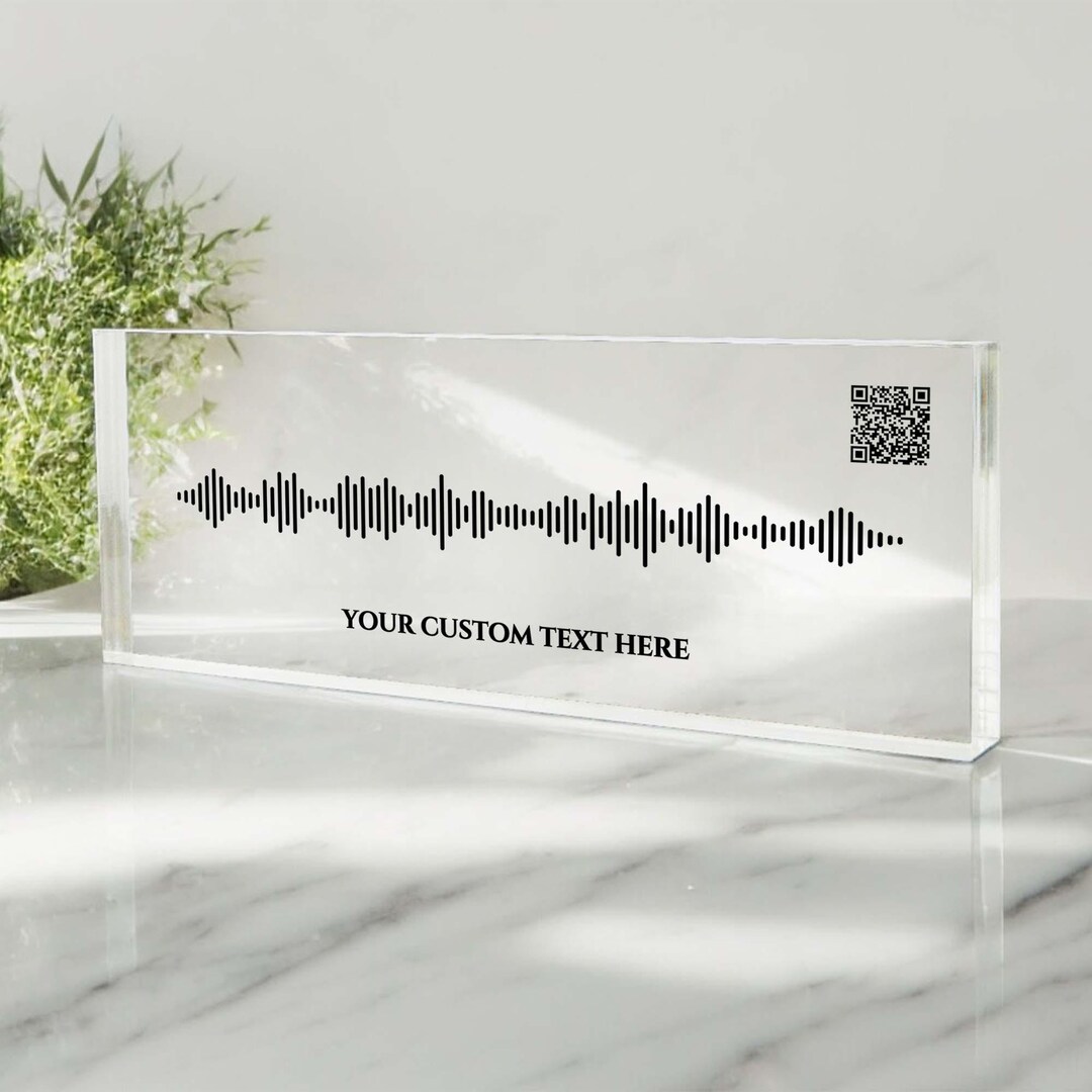 Soundwave Art, Sound Wave Plaque With QR Code, Soundwave Personalized ...
