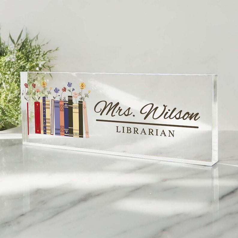 Custom Teacher Desk Name Plate, Back to School Sign, Librarian Gifts ...