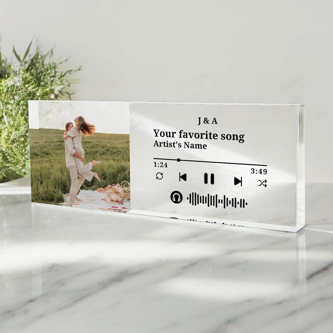 Custom Song Plaque, Personalized Music Plaque, Acrylic Plaque Gift, Song Plaque With Photo, Song ...