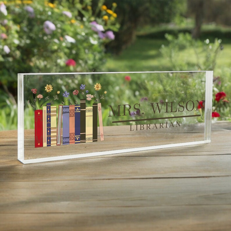 Custom Teacher Desk Name Plate, Back to School Sign, Librarian Gifts ...