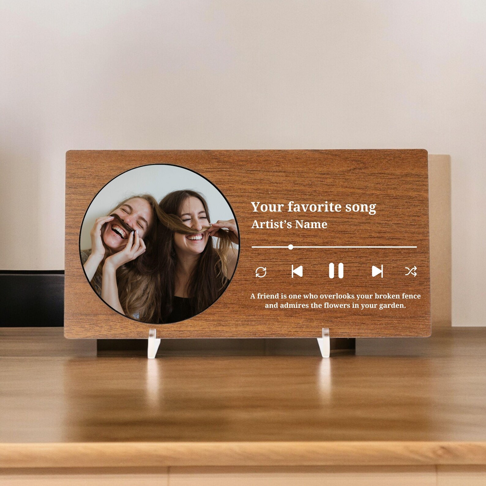 Custom Song Wood Frame, Custom Song Name Gift, Personalized Photo Gift ...
