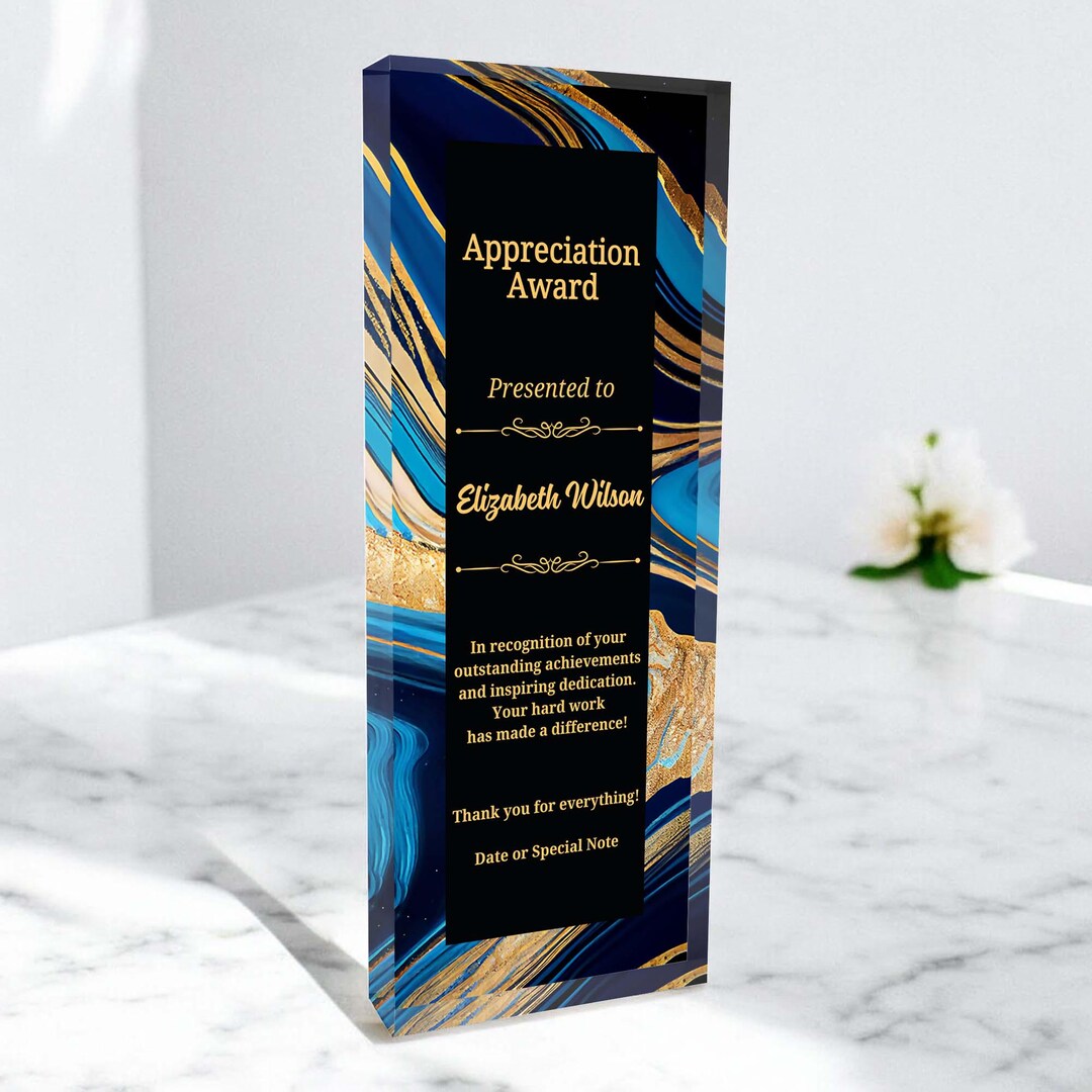 Personalized Award, Customizable Award Plaque, Corporate Trophy Award ...