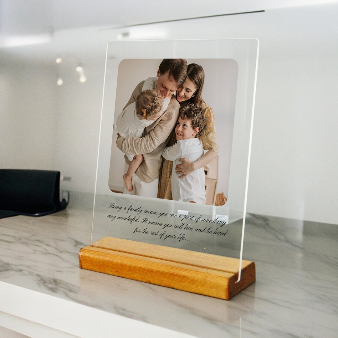 Custom Acrylic Photo and Text Plaque With Stand, Personalized Photo ...