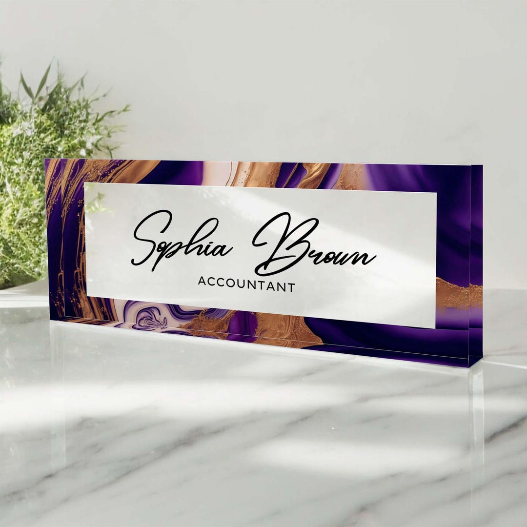 Custom Name Plate, Custom Office Decor Nameplate Sign, Elegant Desk ...
