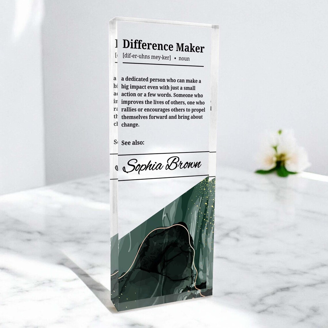 Difference Maker Award Plaque, Custom Difference Maker Acrylic Plaque ...
