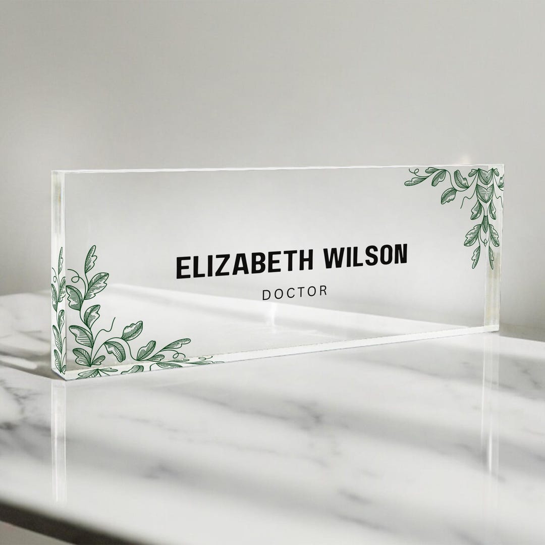 Custom Desk Name Sign, Acrylic Desk Name, Personalized Acrylic Name ...