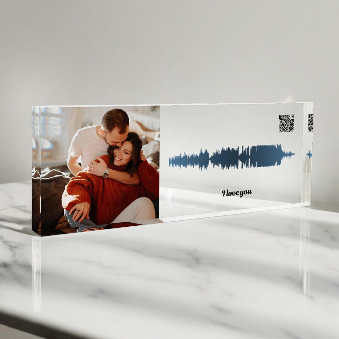 Soundwave Art, Sound Wave Plaque With QR Code, Soundwave Personalized ...