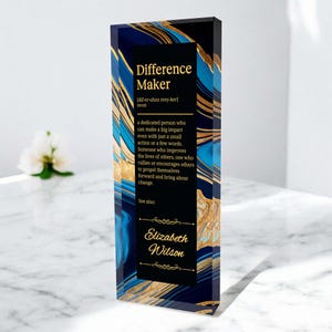 Difference Maker Award Plaque, Custom Difference Maker Acrylic Plaque ...