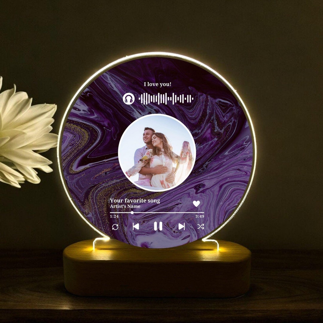 Personalized LED Song Plaque With Stand, Record Song Plaque, Custom ...