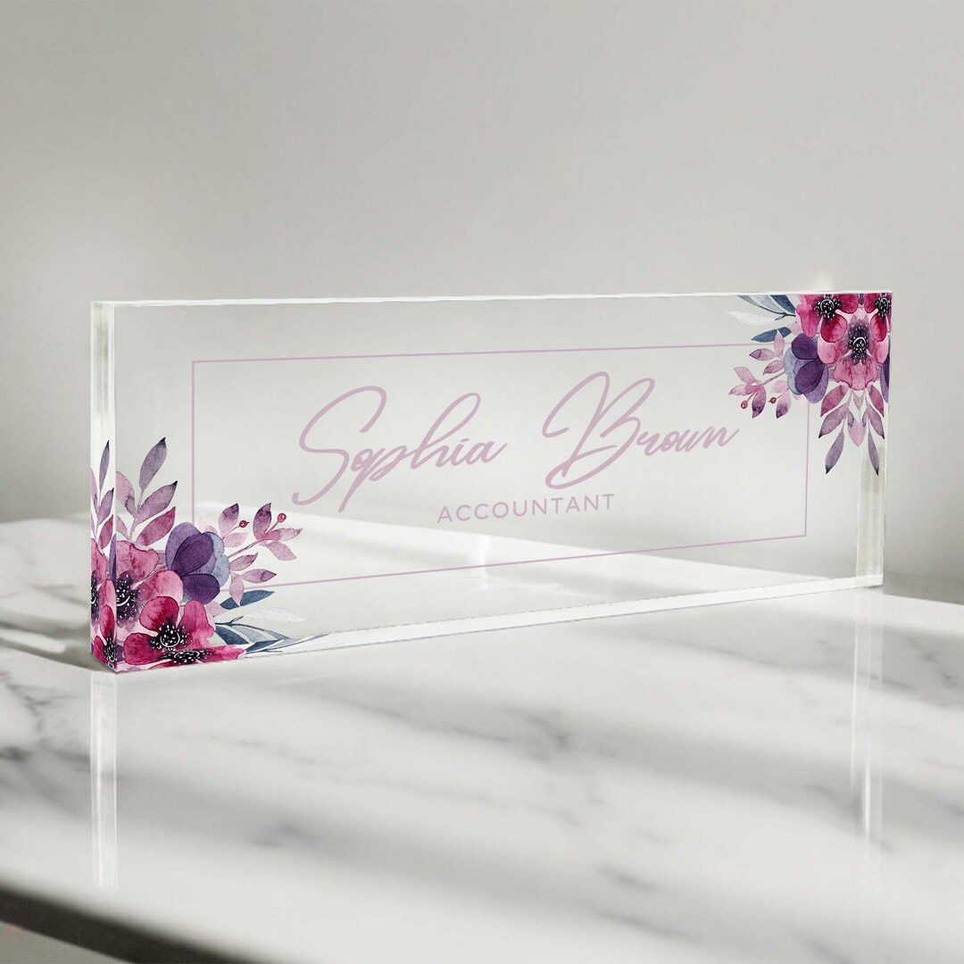 Personalized Name Plate, Custom Acrylic Nameplate, Name Sign for Desk ...