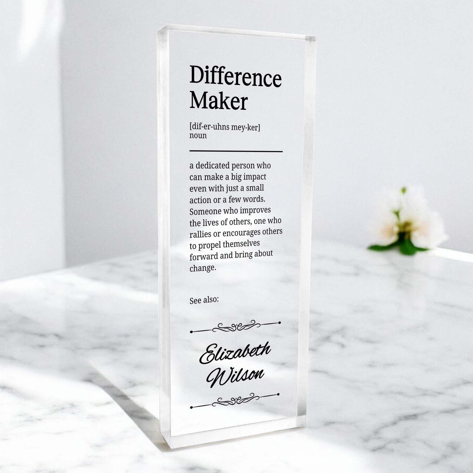 Difference Maker Award Plaque, Custom Difference Maker Acrylic Plaque ...