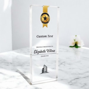 Custom Employee Award Plaque, Recognition Trophy, Thank You Gift ...