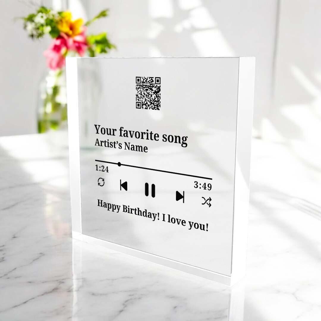Personalized Music Plaque, Custom Song Acrylic Plaque, Personalized ...