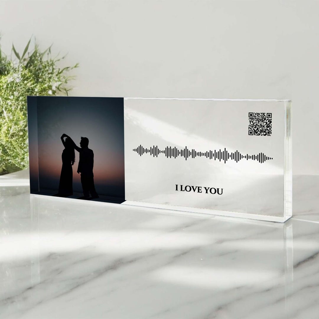 Soundwave Art QR Code, Song Plaque CUSTOM, Sound Wave With QR Code, Dad ...
