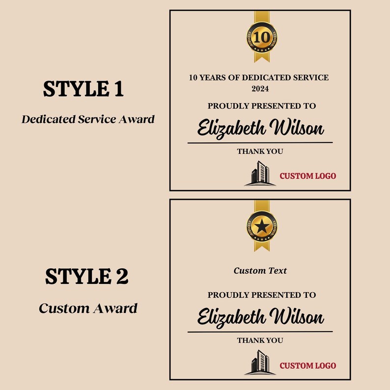 Custom Employee Award Plaque With Logo, Recognition Trophy, Thank You ...