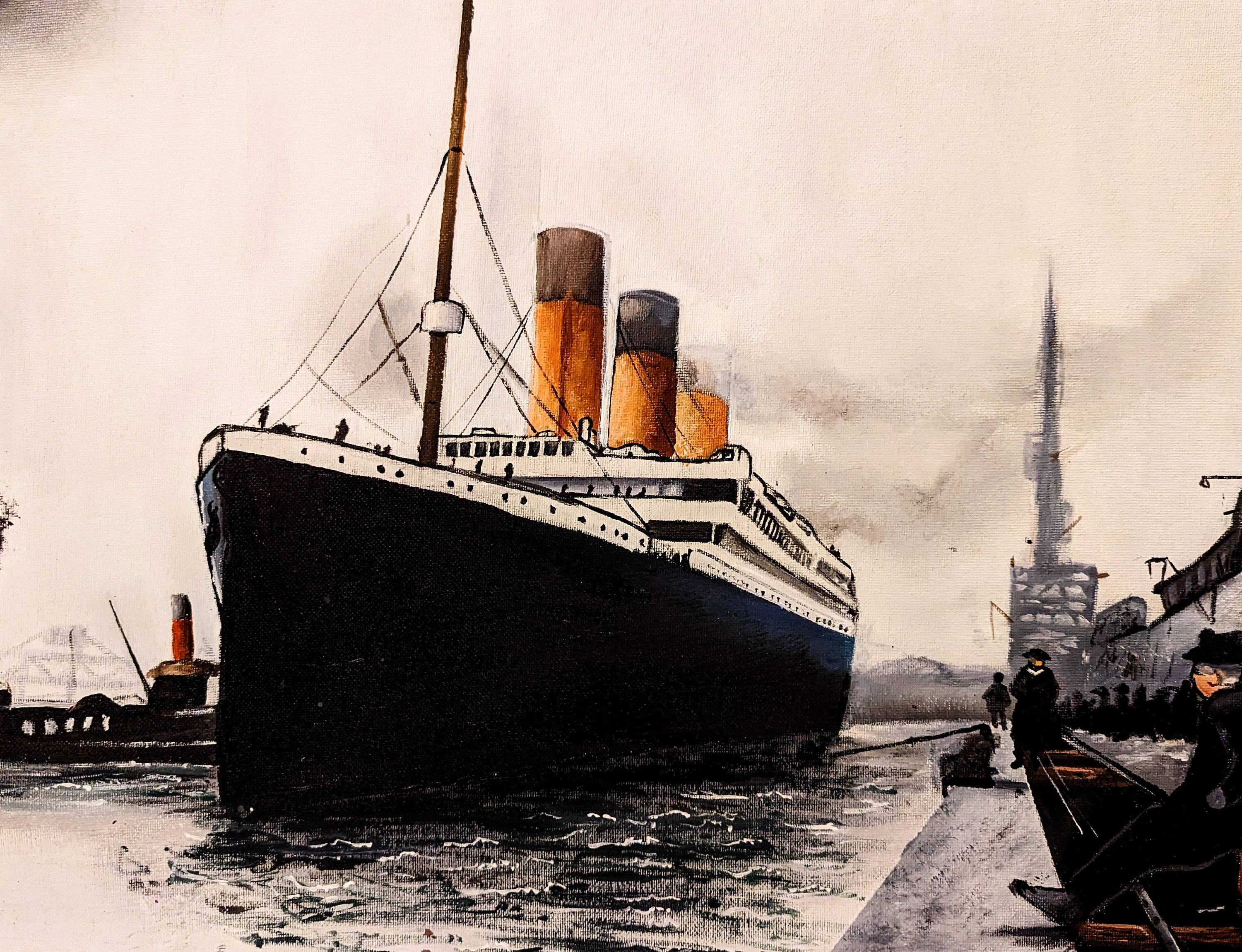 ORIGINAL PAINTING TITANIC Photorealistic Painting. 16x20 Wall Decor - Etsy