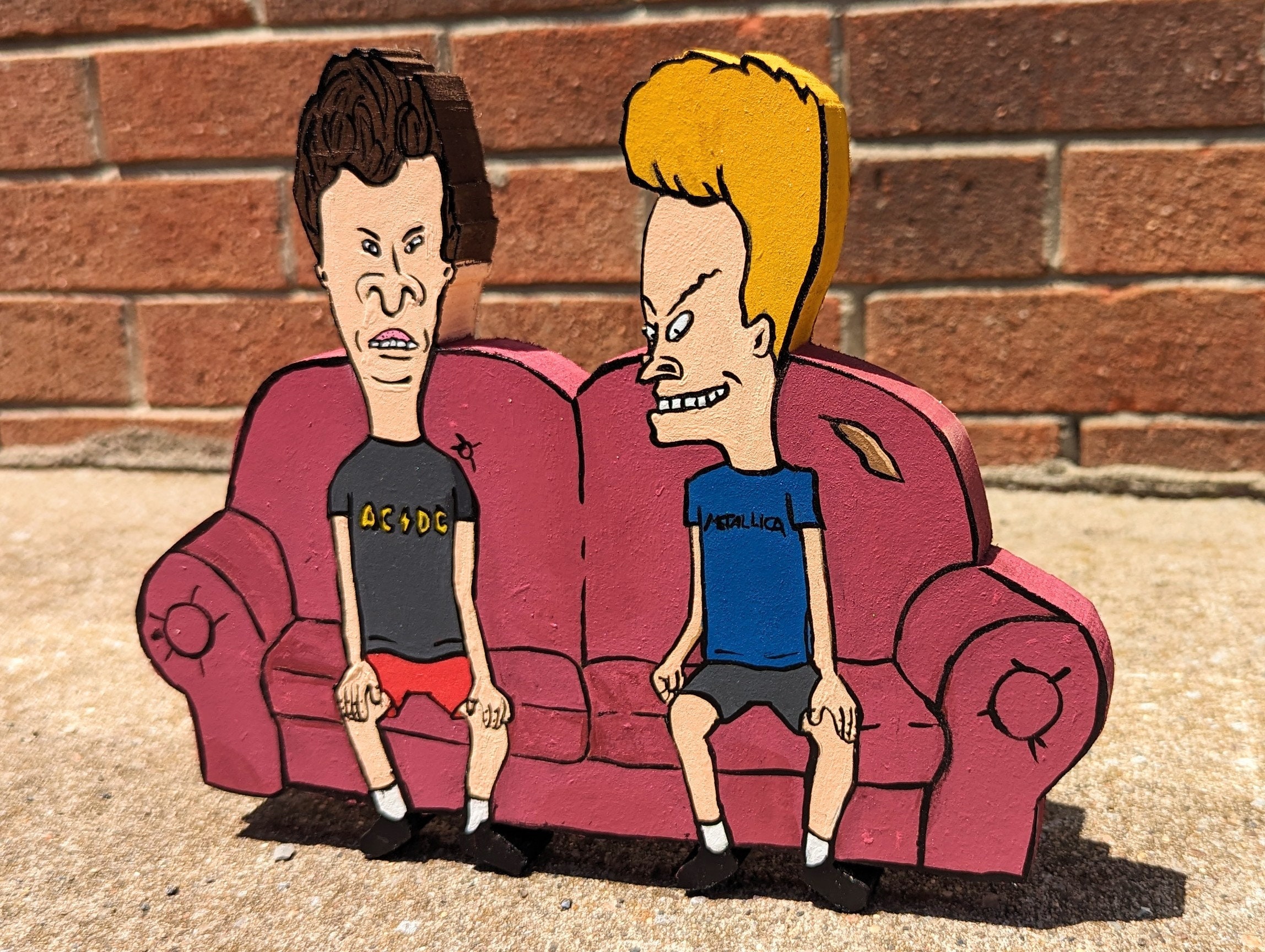 Beavis and Butthead Wood Block Art, Figure, Wall Decor, Shelf Display ...