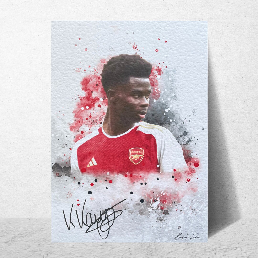 Bukayo Saka Signed Arsenal Art - Etsy UK