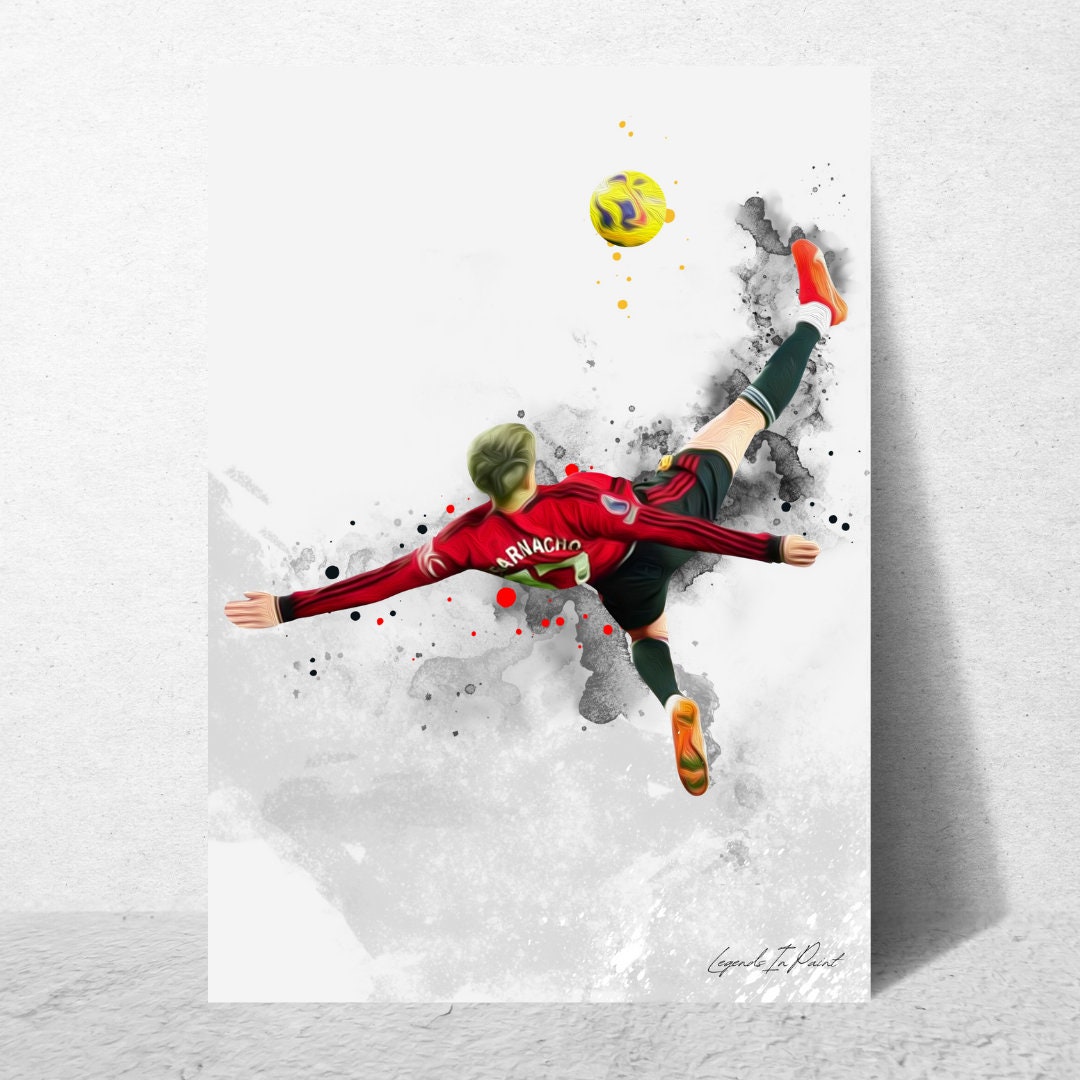 Alejandro Garnacho Manchester United Art Signed by Artist D7 - Etsy