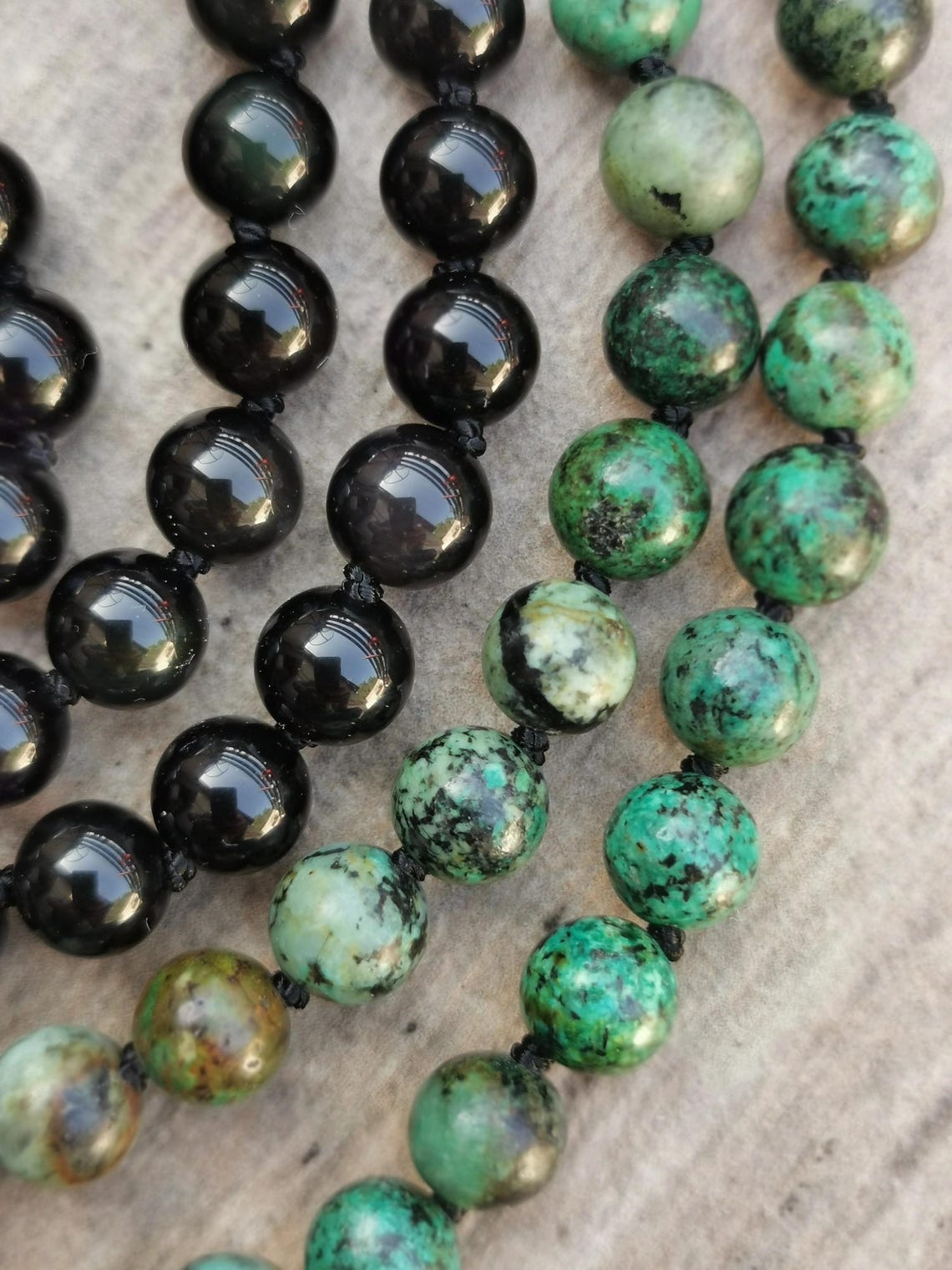 Mala African Turquise Black Obsidian Chakras Chakras Root Male ...