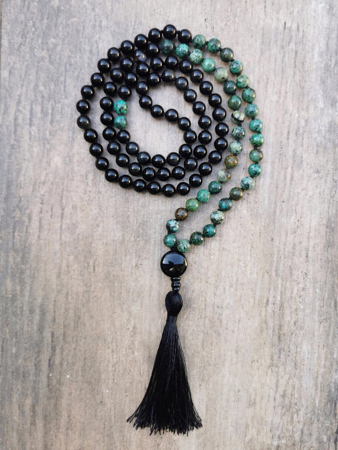 Mala African Turquise Black Obsidian Chakras Chakras Root Male ...