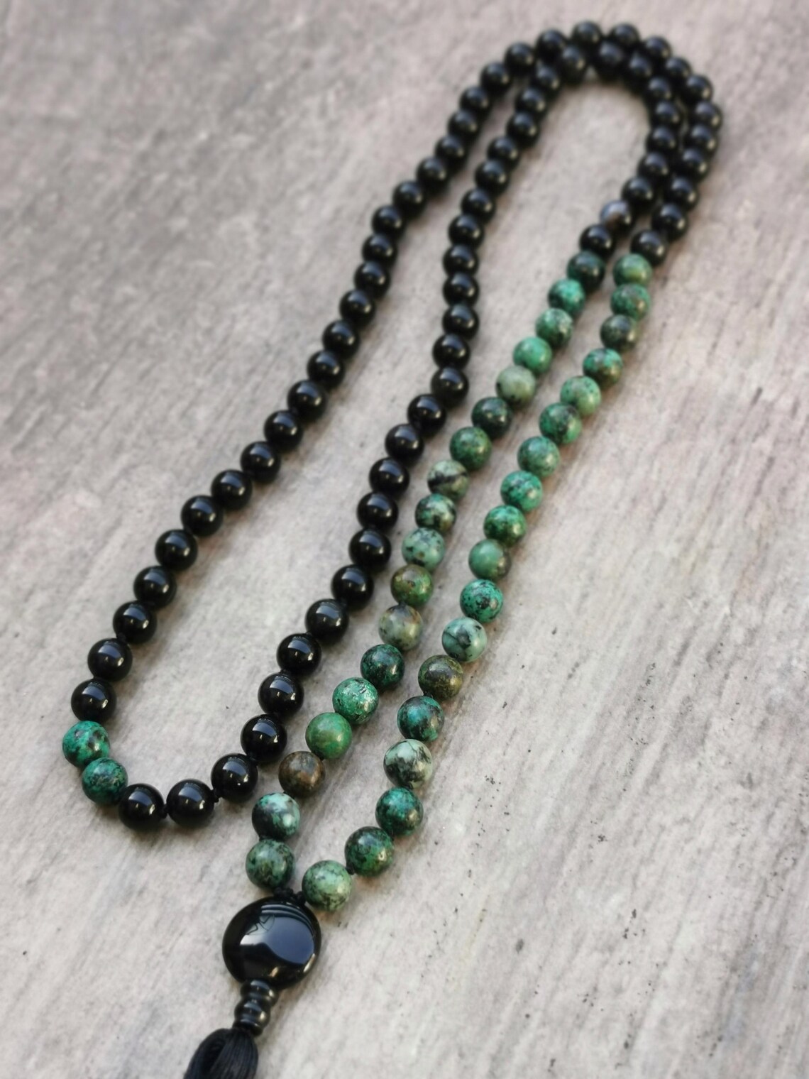 Mala African Turquise Black Obsidian Chakras Chakras Root Male ...