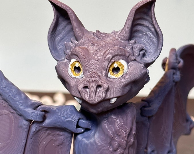 Articulated Vampire Bat—cute Flexi Fidget Toy, 3d Printed—matmire Makes ...