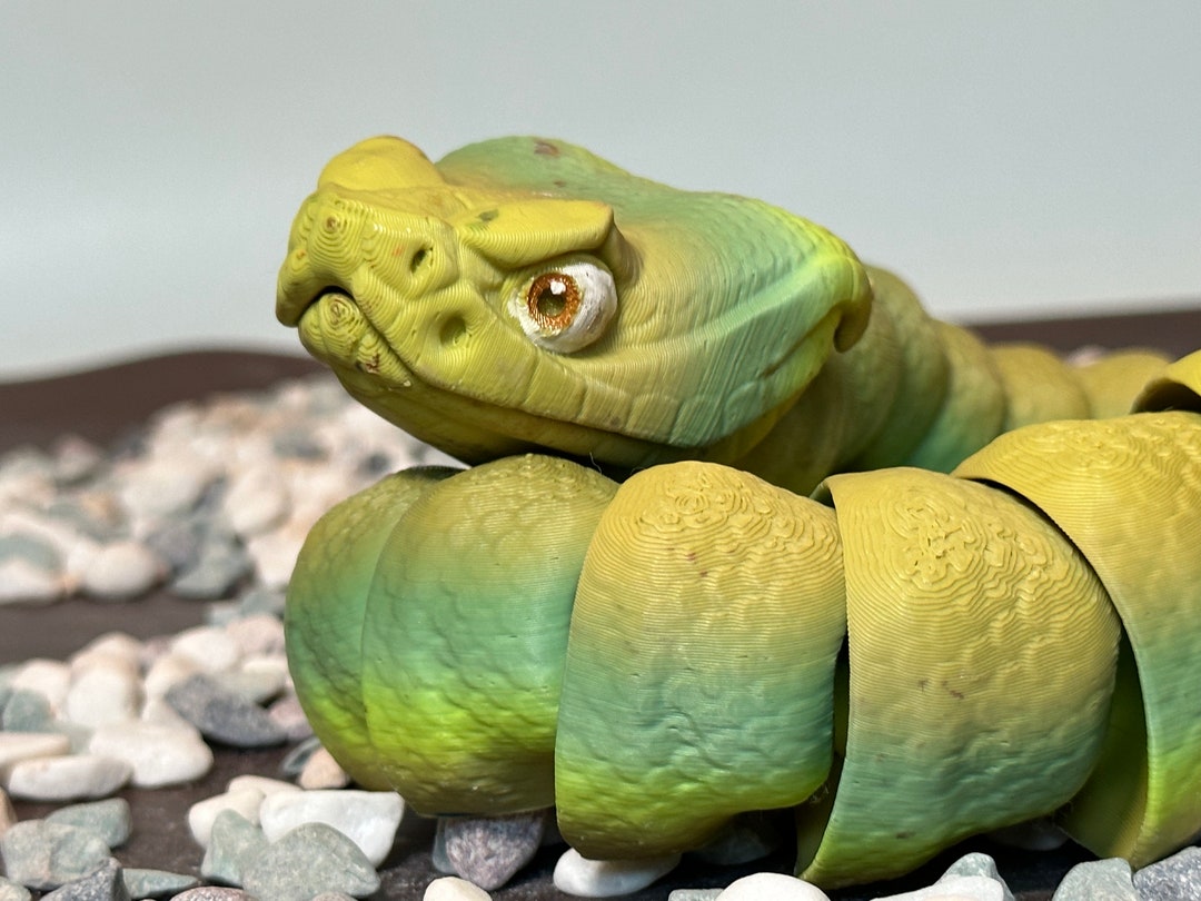 Articulated Rattlesnake With Working Rattlecute Flexi Fidget Toy, 3d ...