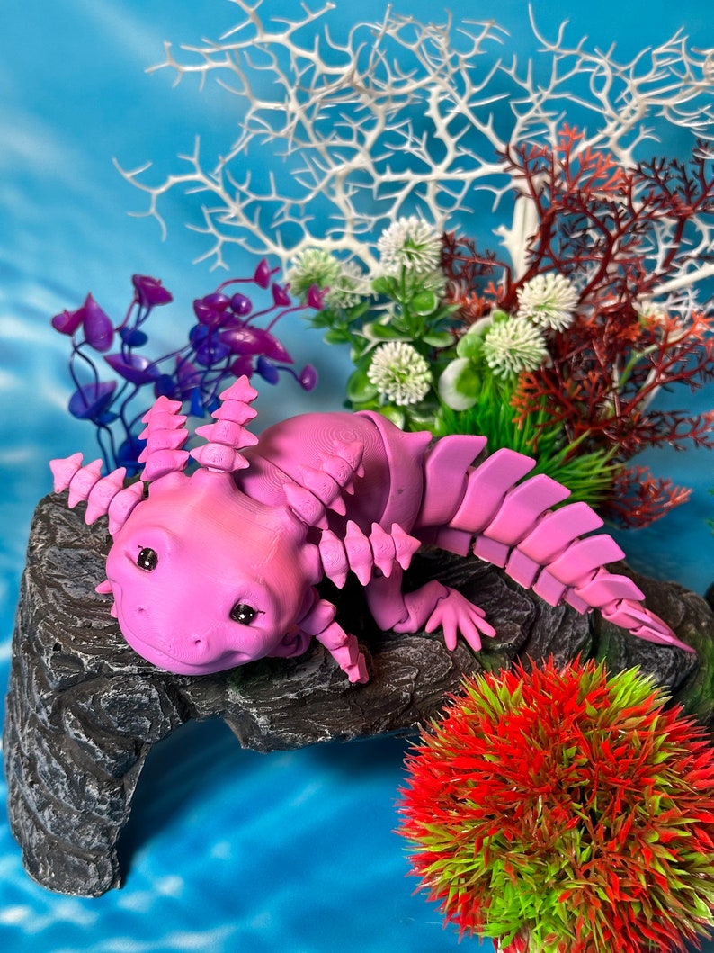 Articulated Axolotl cute Flexi Fidget Toy, 3d Printed Axolotl, Matmire ...