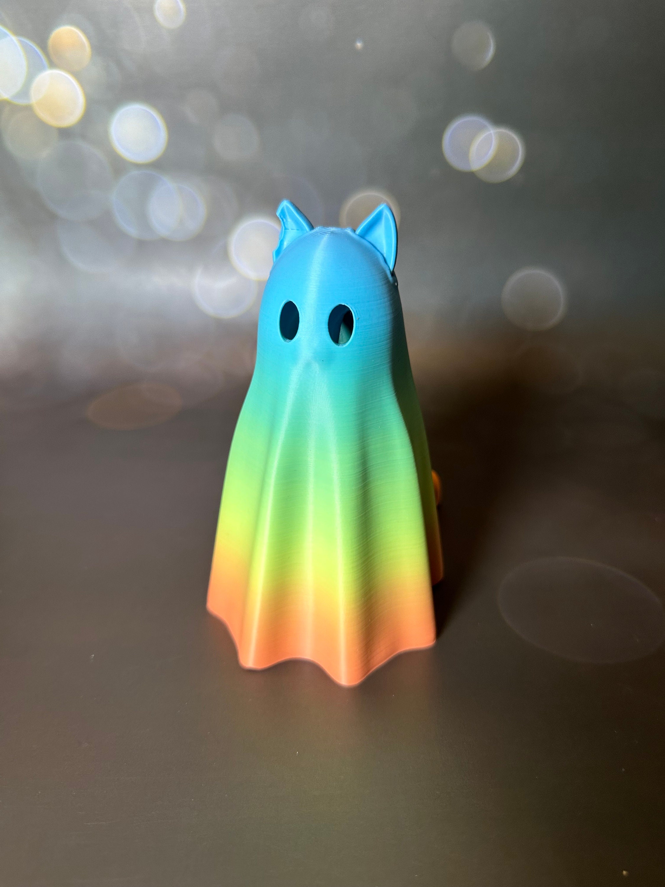 Big Rainbow Ghost Cat, Fidget Toy, Zou3d Ghost Cat, Desk Toy - Etsy
