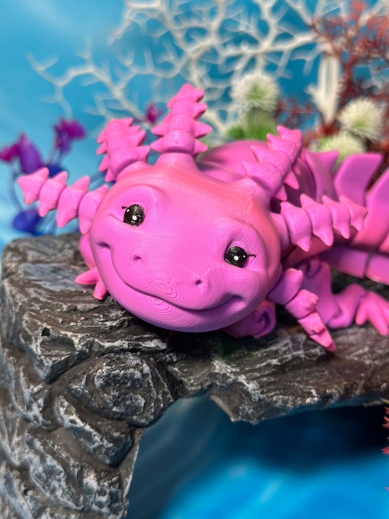 Articulated Axolotl cute Flexi Fidget Toy, 3d Printed Axolotl, Matmire ...