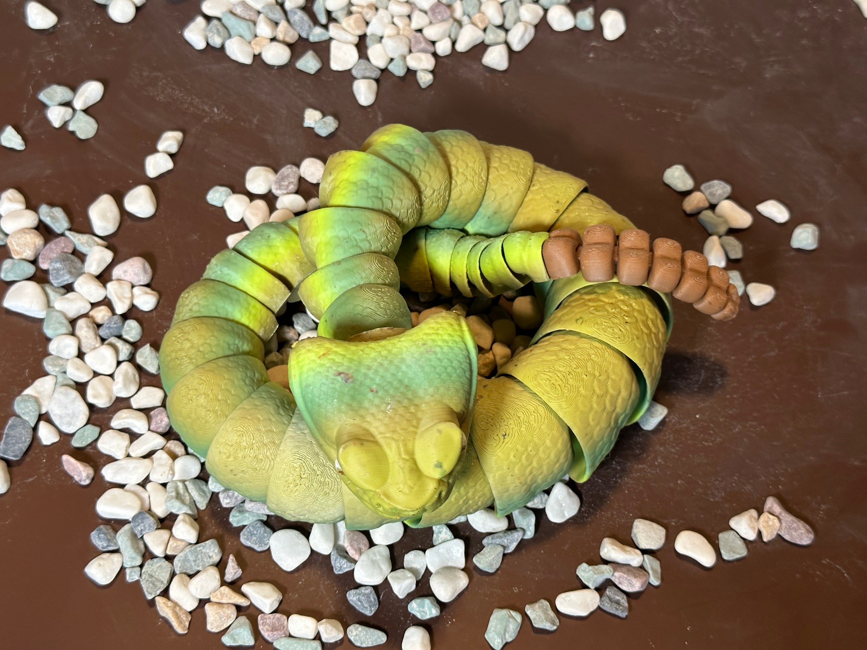 Articulated Rattlesnake With Working Rattlecute Flexi Fidget Toy, 3d ...