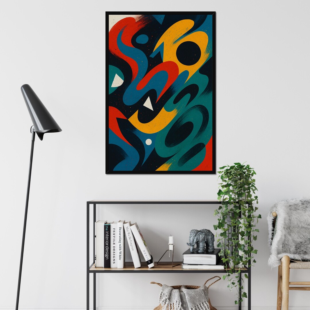 Bold Abstract Wall Art Printable, Colorful Digital Download, Modern ...