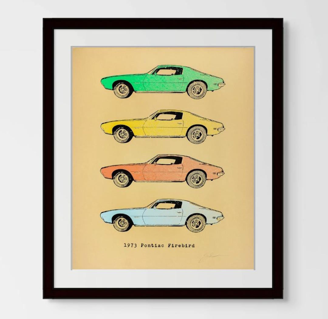 1973 Pontiac Firebird Digital Poster Print | Retro Muscle Car Wall Art ...