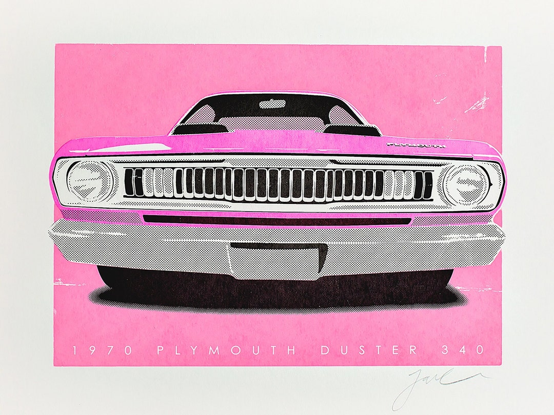 1970 Plymouth Duster Screen Print | Nostalgic Americana | Iconic Car ...