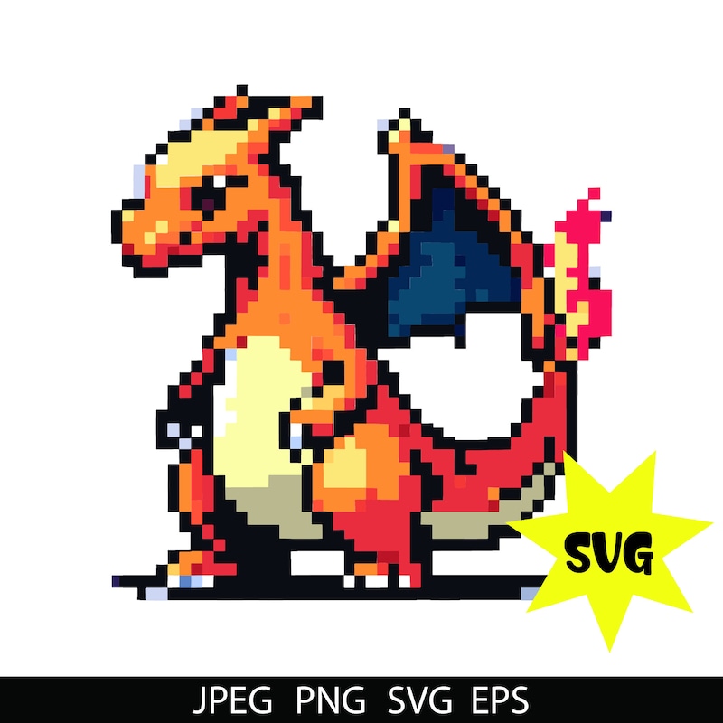 Charizard Pixel Art - Etsy