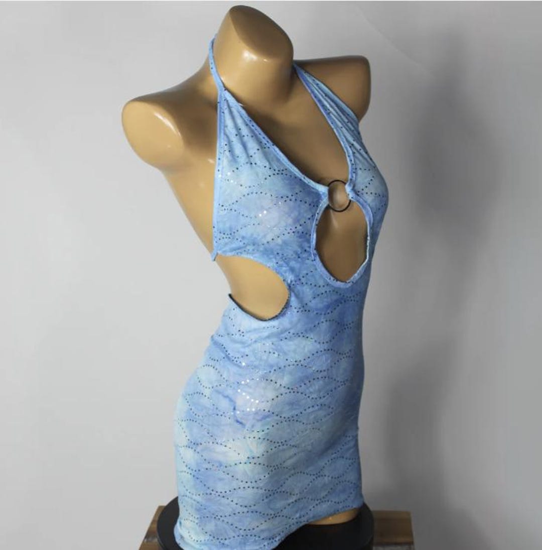 Opal Blue Rave Dress – Handmade Festival Outfit | EDM Clothing ...