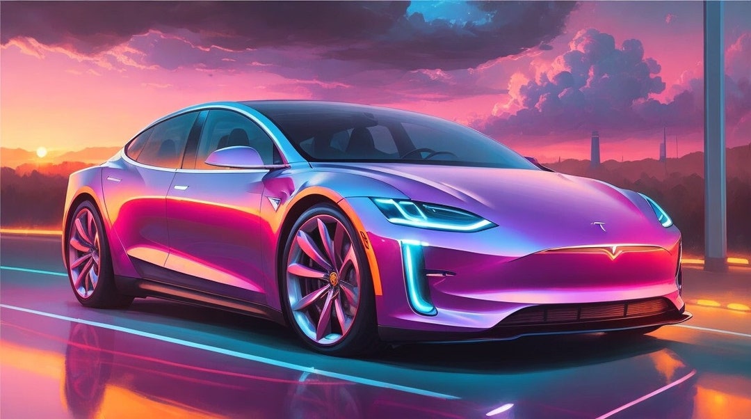 Tesla Painting Digital Wallpaper - Etsy