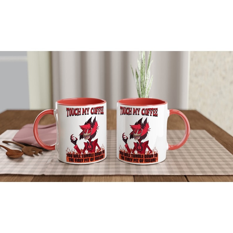 Alastor 'touch My Coffee' Mug – 11oz Two Tone Ceramic Cup for Hazbin ...