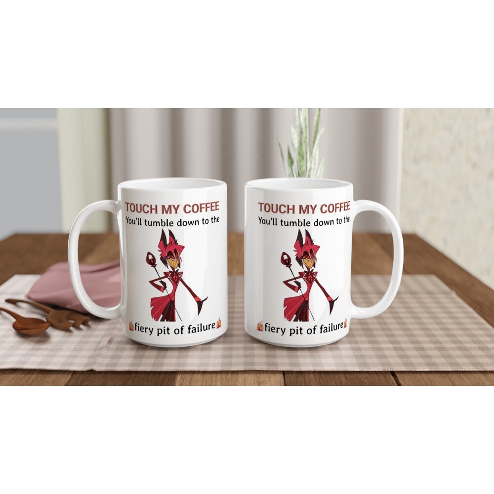Hazbin Hotel Alastor Mug – 'touch My Coffee' 15 Oz Ceramic Drinkware - Etsy