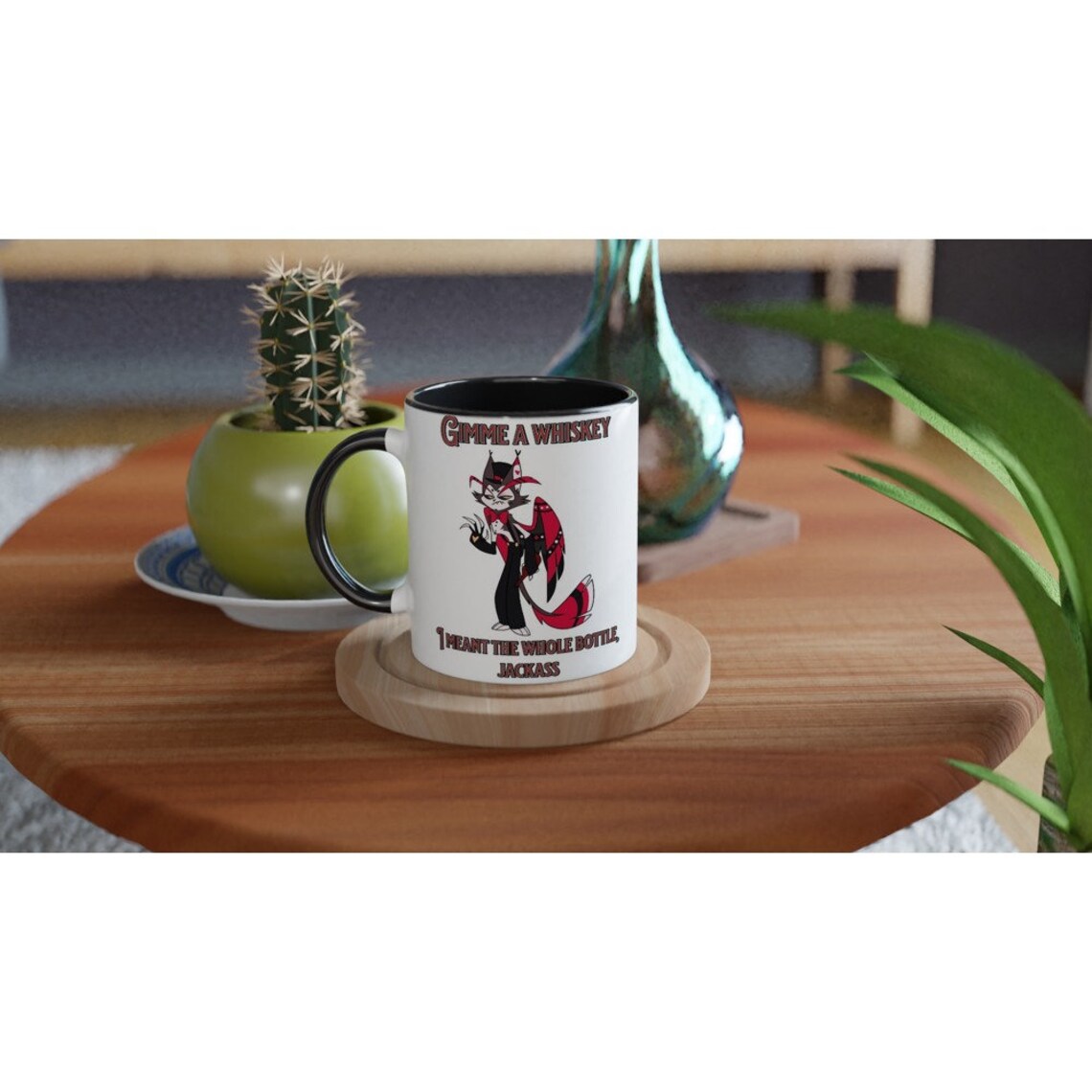 Husk 'gimme A Whiskey' Mug – 11oz Two Tone Ceramic Cup for Hazbin Hotel ...