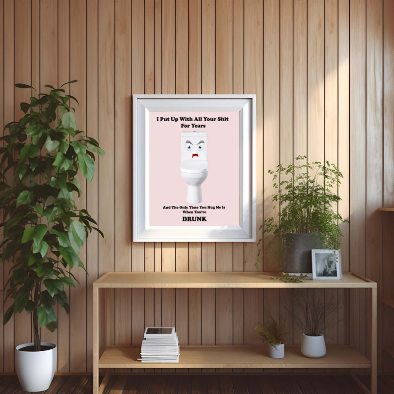 Angry Toilet Toilet on Salmon Background, Art, Toilet Humour, Funny ...