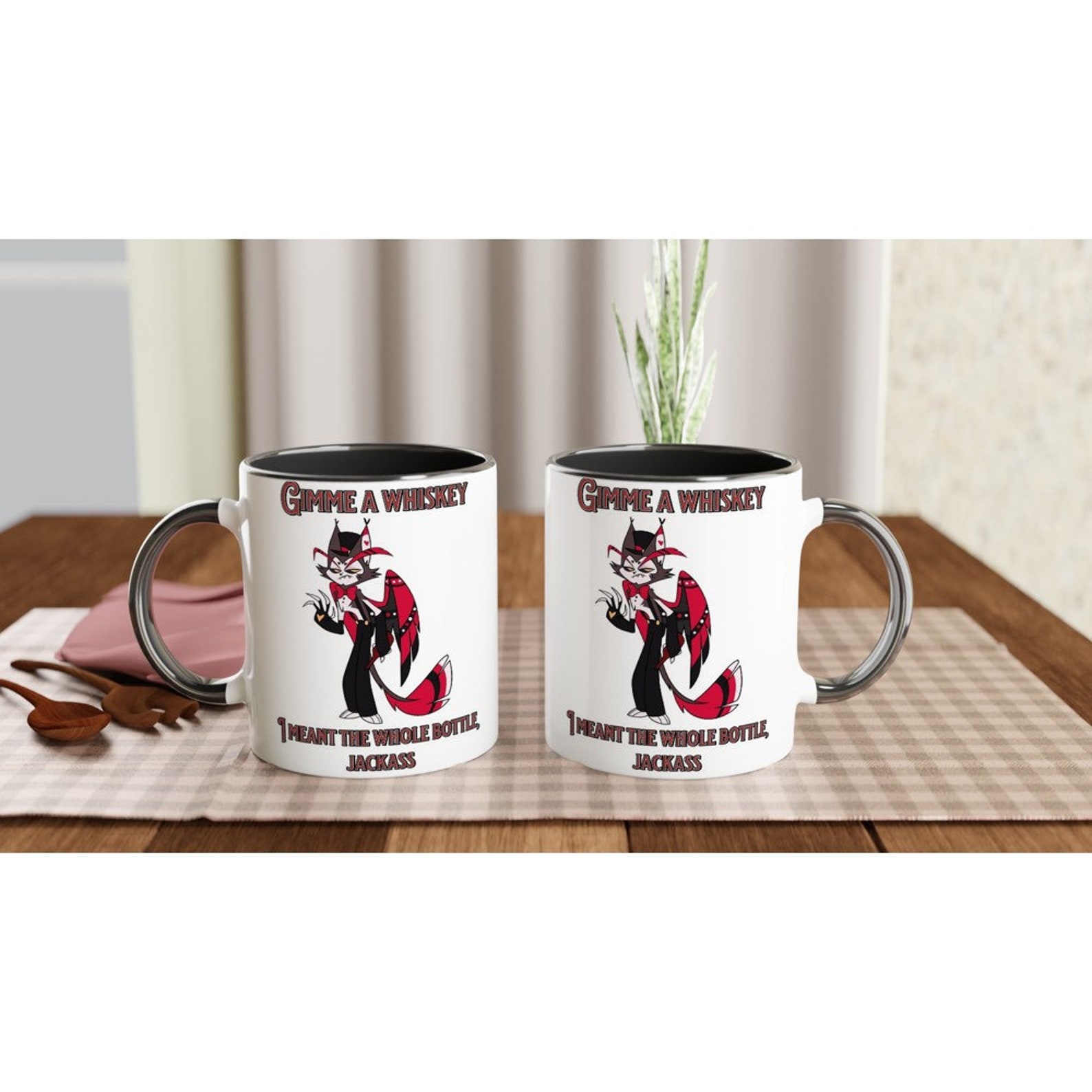 Husk 'gimme A Whiskey' Mug – 11oz Two Tone Ceramic Cup for Hazbin Hotel ...