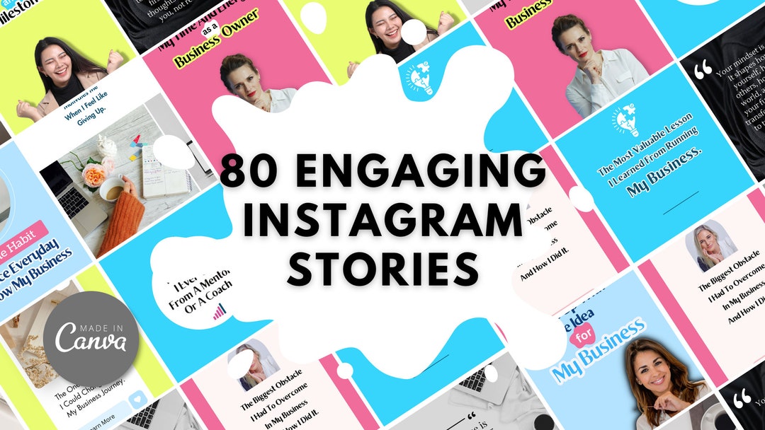 Editable 80 Instagram Story, Canva Template, Social Media Engagement ...